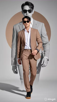 Modern Style Poster Design Korean Man Split Personality Dynamic Fashion ...